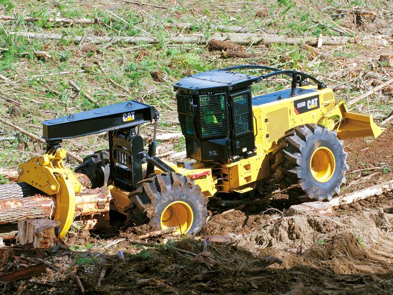 Cat 555 D-Series skidder video