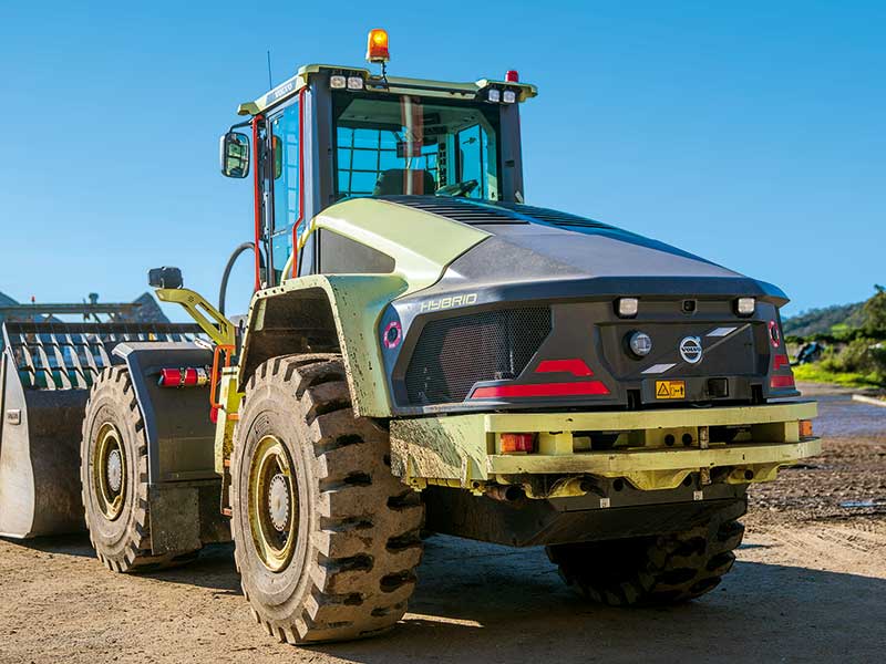 The LX1 prototype electric hybrid wheel loader from Volvo