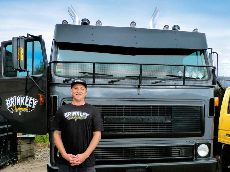 Luke Brinkley and his impressive fleet of trucks and machinery