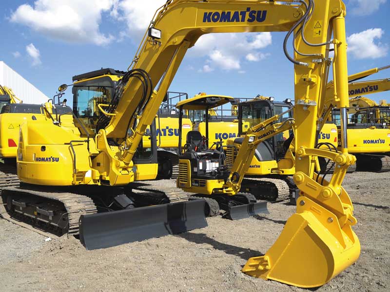 Komatsu PC-18, 55 and 88 utility excavators